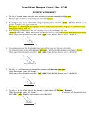 DEMAND WORKSHEET DEMAND WORKSHEET The Law Of Demand States When The Price Increases The