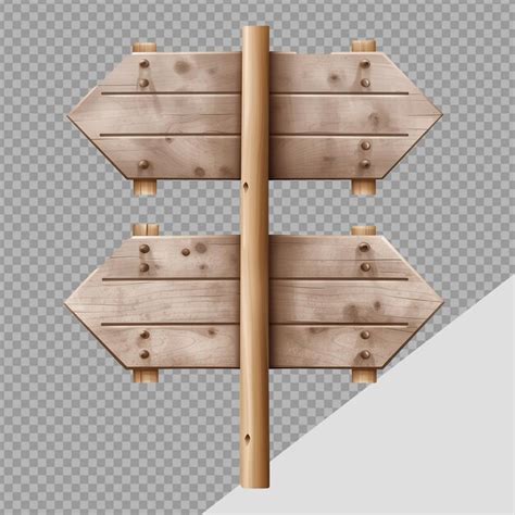투명 한 배경 에 고립 된 나무 표지판 Png 프리미엄 Psd 파일