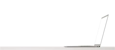 Premium Photo Mockup Laptop Slim Modern Laptop With White Screen On Grey Background Side View