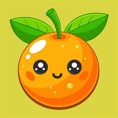 Cute Mandarin Orange Vector Illustration Premium Ai Generated Vector