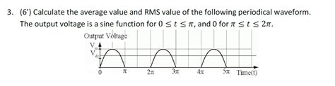 solved 3 6 calculate the average value and rms value of