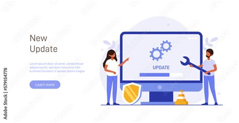 Vetor De System Or Web Application Upgrade Procedure Concept Of Software Version Update Or