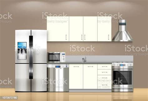 주방 및 집 기기 전자 렌지 냉장고 가스 렌지 식기 세척기 레인지 밥 솥 후드의 자 주방 가구 냉장고에 대한 스톡 사진 및 기타 이미지 Istock