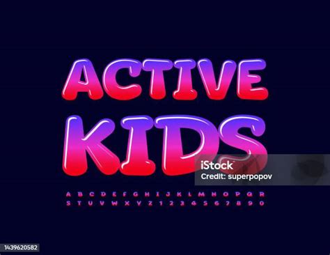 벡터 밝은 로고 활성 어린이입니다 알파벳 문자와 숫자의 창조적 인 세트 0명에 대한 스톡 벡터 아트 및 기타 이미지 0명 그래픽 프린트 놀기 Istock