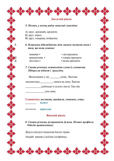 Підсумкова річна робота з української мови 3 клас Тест Українська мова