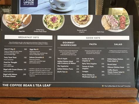 The Coffee Bean And Tea Leaf Cebu City Biliran Rd Menu Prices