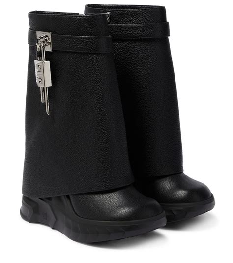 Shark Lock 115 Leather Ankle Boots In Black Givenchy Mytheresa Stivali Di Moda Moda Di