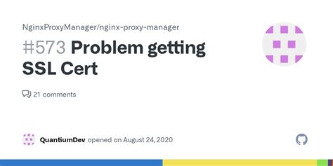 Problem Getting Ssl Cert · Issue 573 · Nginxproxymanagernginx Proxy