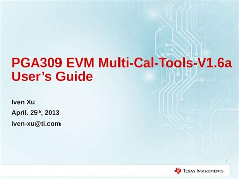 PPT PGA309 EVM Multi Cal Tools V1 6a Users Guide DOKUMEN TIPS