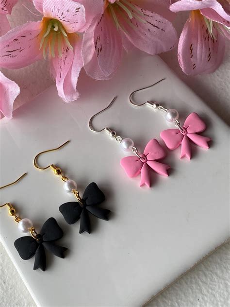 Earrings In Pink Cute Earring Ideas Clay Earrings Made From Clay