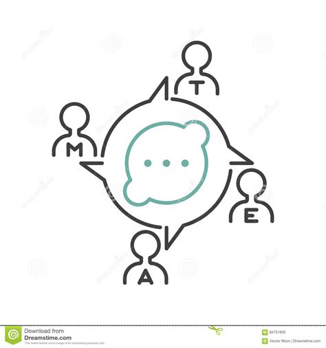 Business Teamwork Outline Icon Vector Stock Vector Illustration Of