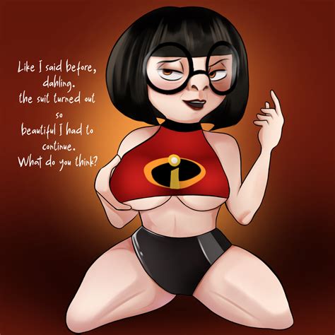 Rule 34 Bikini Black Panties Disney Edna Mode Gilf Pixar Ravenatdark Seductive Shortstack The