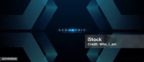 파란색으로 빛나는 육각형 기하학적 선 배경 와 추상적인 디자인 모던한 미니멀 트렌디한 라인 패턴 벡터 일러스트 레이 션 0명에 대한 스톡 벡터 아트 및 기타 이미지 Istock