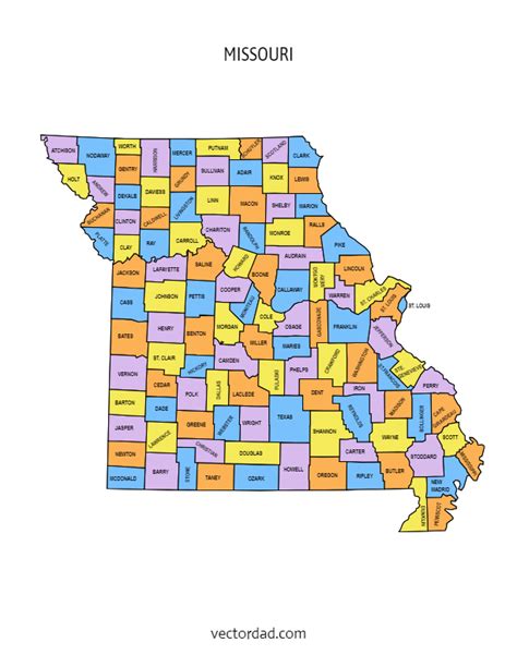Missouri County Map Editable And Printable State County Maps