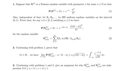 Solved 1 Suppose That Nn Is A Poisson Random Variable