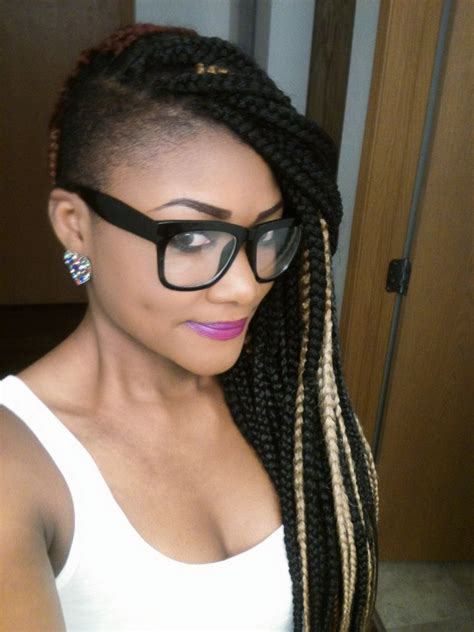 Box Braids With Shaved Sides My Next Style Hmm Shaved Side