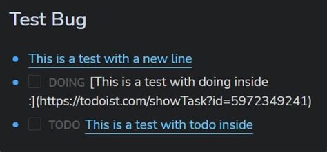 Send Task With Doing Leads To Misformed Task In Todoist And Logseq