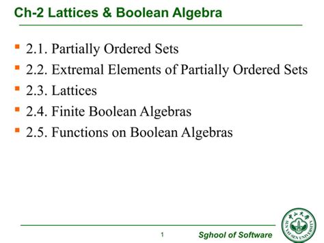 Ch 2 Lattice And Boolean Algebra Ppt Science