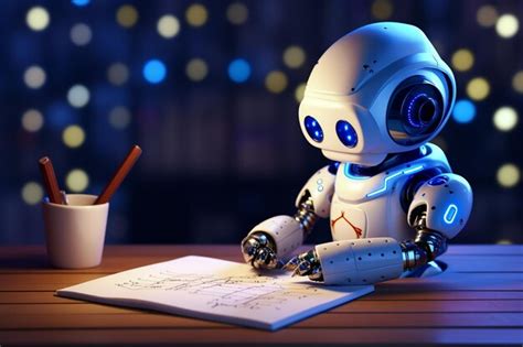 Premium Ai Image A Smart Humanoid Robot Showcasing Creativity With A Pen