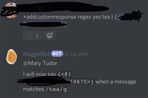 programming nuggetbots automatic custom response to tag r discordbots