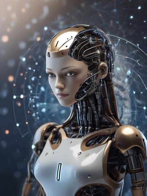 Premium Photo Artificial Intelligence Robot Control Futuristic Data Screen