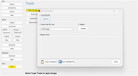 Target Tracker Using The Target Tracker Data File Validator