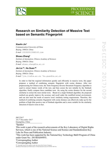 Pdf Research On Similarity Detection Of Massive Text Based On