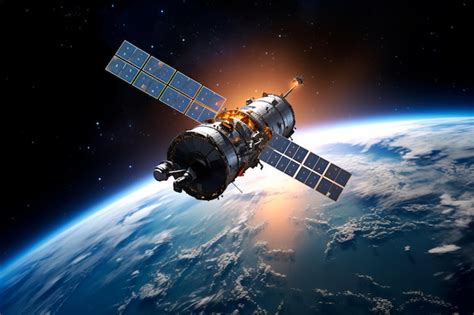 Premium Ai Image A Satellite In Space The Planet Earth Is In The