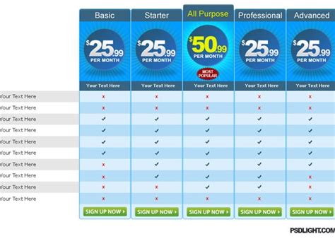 30 Fresh Pricing Table Designs Inspiration Pricing Table Design
