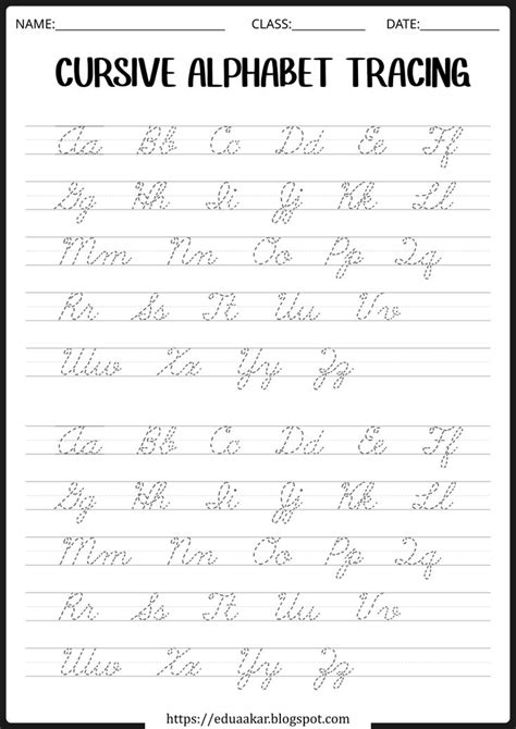 Cursive Alphabet Tracing Worksheet In 2025 Cursive Writing Practice Sheets Cursive Writing