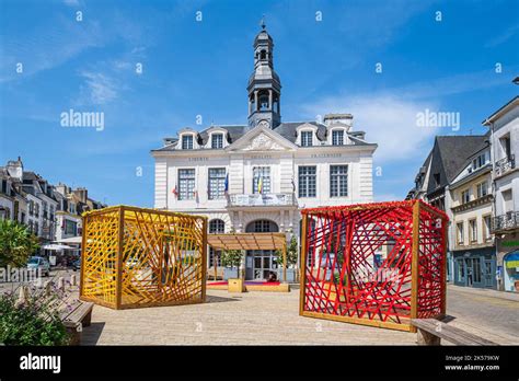 France Morbihan Auray Three Shaders Installed For The Summer In Front Of City Hall On The