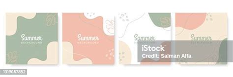 텍스트에 대한 복사 공간이 있는 추상 적 배경의 벡터 집합입니다 밝은 생생한 배너 포스터 커버 디자인 템플릿 최소한의 간단열대 잎과 식물소셜 미디어 이야기 배경 화면 0명에