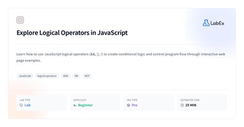 javascript 논리 연산자 사용법 andand ， 학습 labex