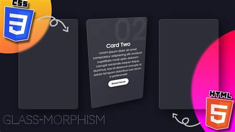 stylish glass morphism card made with html and css youtube