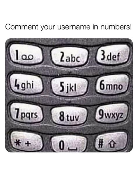 Comment Your Username In Numbers Funny