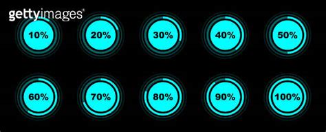Circle Percentage Diagrams Set Loading Indicator Download Process