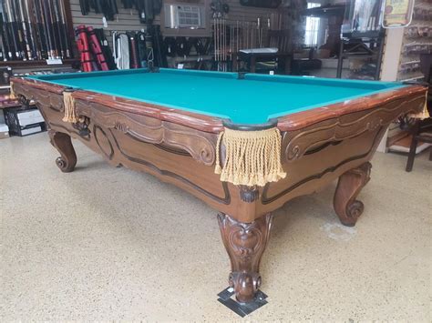 Schmidt Billiards Used And Antique 8 Oversize Delta Walnut New Orleans Style Pool Table Game