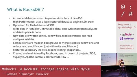 Myrocks A Rocksdb Storage Engine With Mysql Sysadmindays 9 Youtube