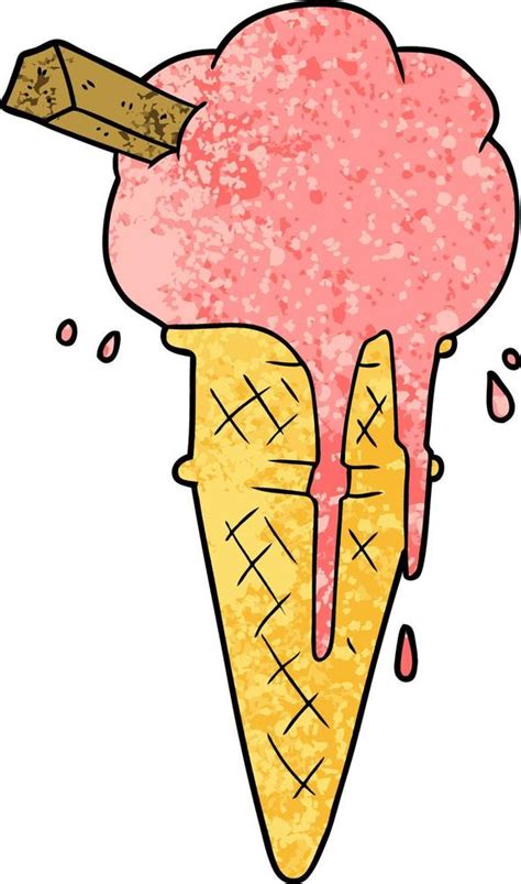 Helado De Dibujos Animados Derriti Ndose Vector En Vecteezy