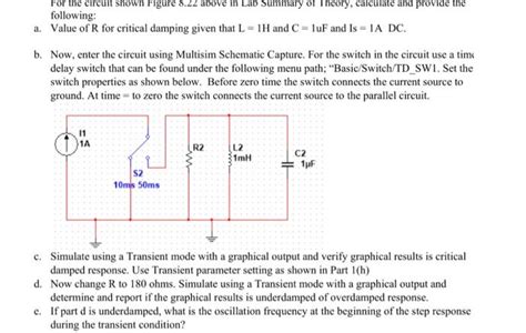 Solved For The Circuit Shown Figure 822 Above In Lab
