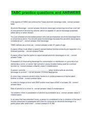 TABC Practice Questions And Answers Alcohol Laws Explained Course Hero