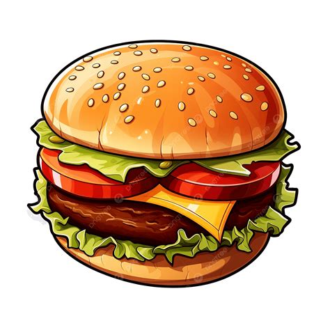 햄버거 스티커 Png 음식 버거 치즈버거 Png 일러스트 및 이미지 에 대한 무료 다운로드 Pngtree