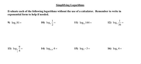 Solved Simplifying Logarithmsevaluate Each Of The Following