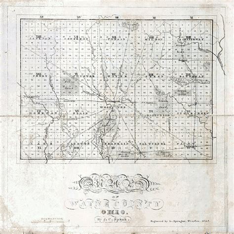 1825 Map Of Wayne County Ohio Etsy