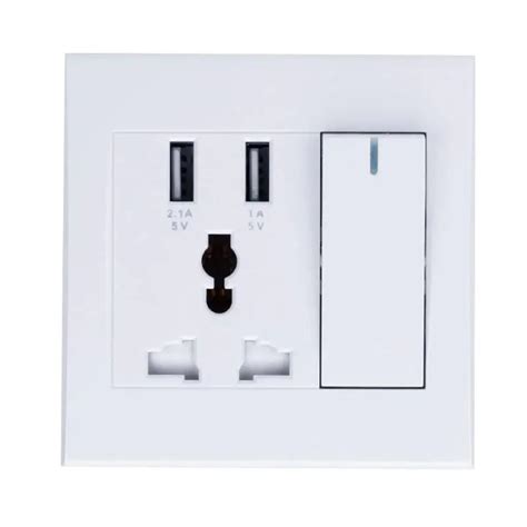 Universal USB Wall Socket Type Concealed Dual USB Charging Wall Socket For PC IPhone Samsung