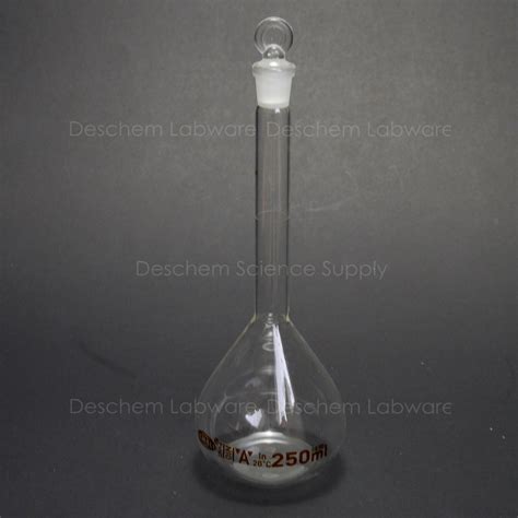 250ml Lab Glass Volumetric Flask W Glass Stopper C Vicedeal