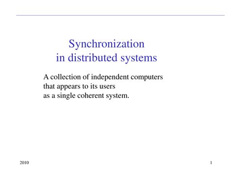 Ppt Synchronization In Distributed Systems Powerpoint Presentation