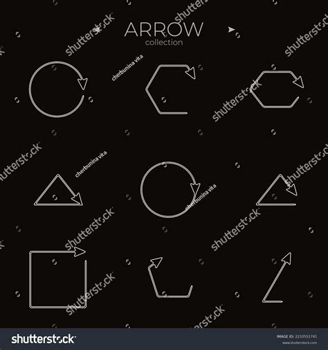 Simple Set Arrow Icons Outline Symbol Stock Vector Royalty Free