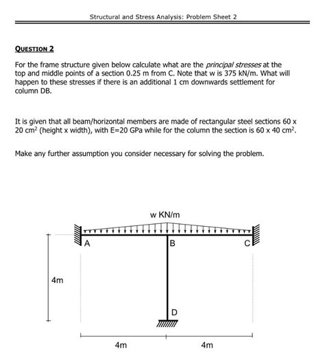 Solved For The Frame Structure Given Below Calculate What Chegg