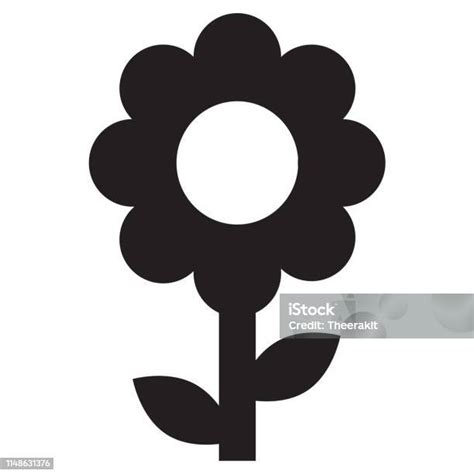 흰색 바탕에 꽃 아이콘입니다 플랫 스타일입니다 웹 사이트 디자인 로고 응용 프로그램 Ui에 대 한 꽃 기호입니다 검은 꽃